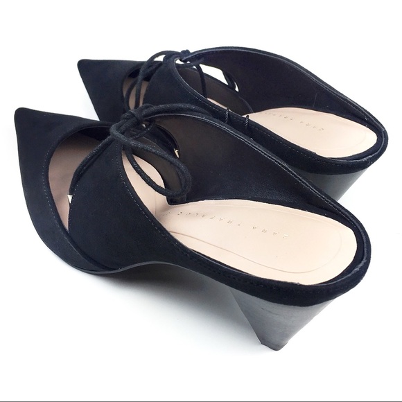 Zara | Shoes | Nwt Zara Black Tied Backless High Heel Shoes | Poshmark